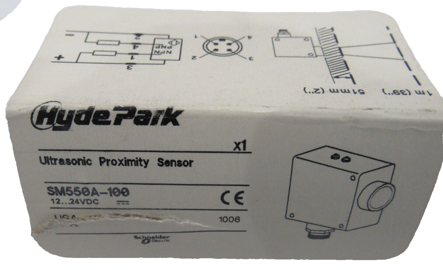 NEW HYDE PARK SM550A100 ULTRA SONIC PROXIMITY SENSOR 12-24VDC 80MA - SB ...
