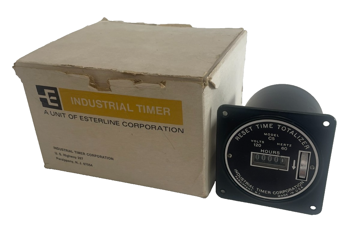 NEW INDUSTRIAL TIMER CORP. C-5 RESET TIME TOTALIZER 120V 60HERTZ C5 ...
