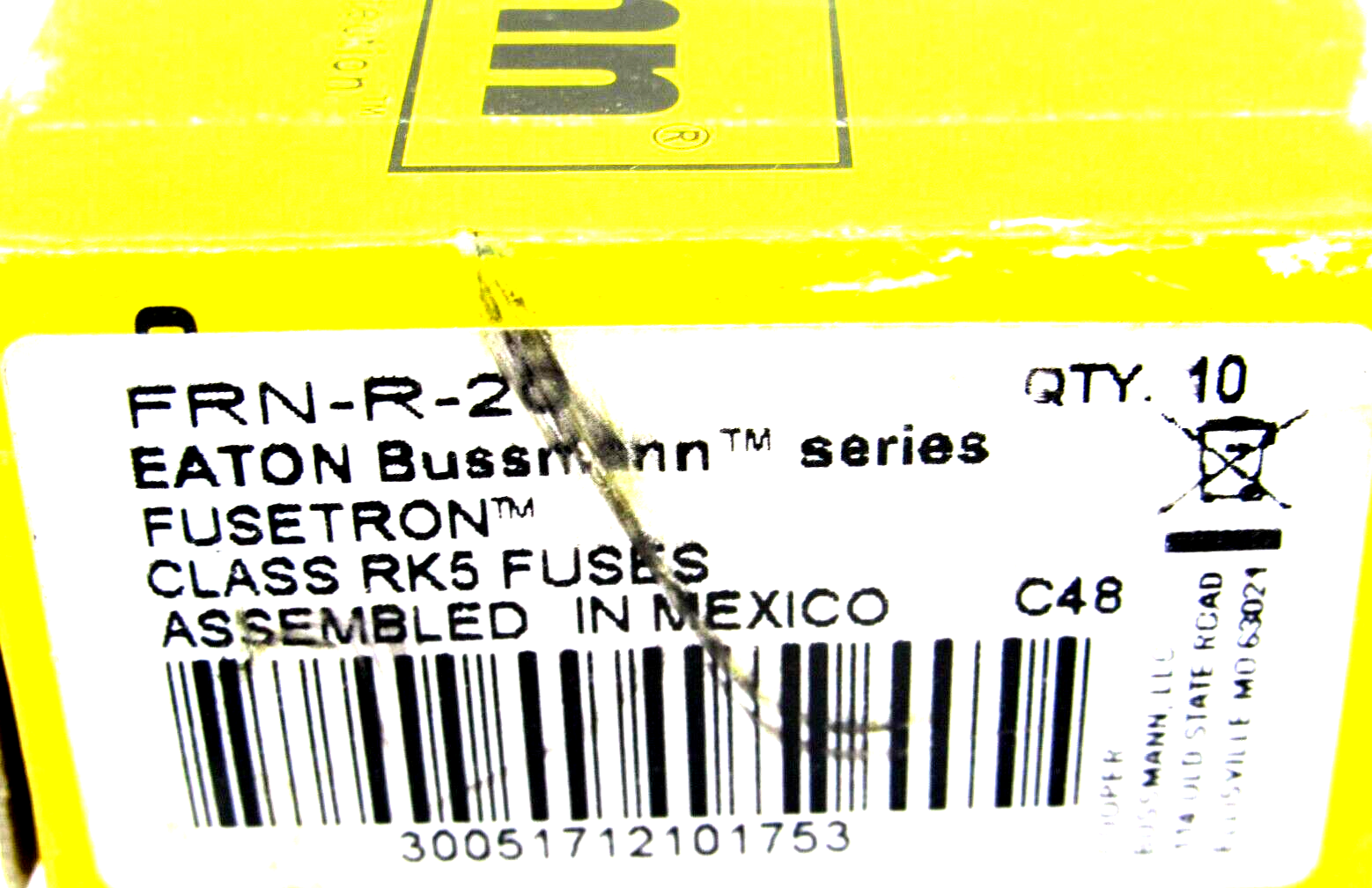 NEW LOT OF 10 BUSSMANN FRN-R-20 FUSES FRNR20 - SB Industrial Supply, Inc.