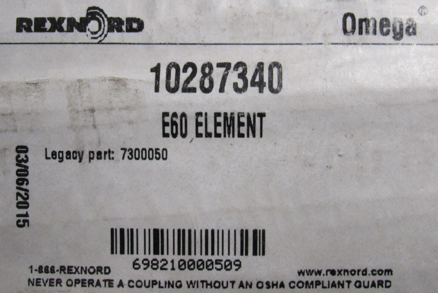 NEW REXNORD 10287340 OMEGA 60 COUPLING E60 - SB Industrial Supply, Inc.