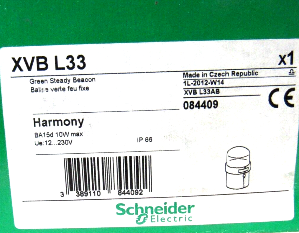 NEW SCHNEIDER ELECTRIC XVBL33 GREEN STEADY BEACON - SB Industrial ...