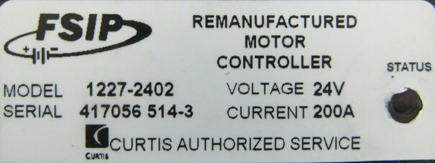 REFURBISHED CURTIS 1227-2402 MOTOR CONTROLLER 12272402 - SB Industrial ...