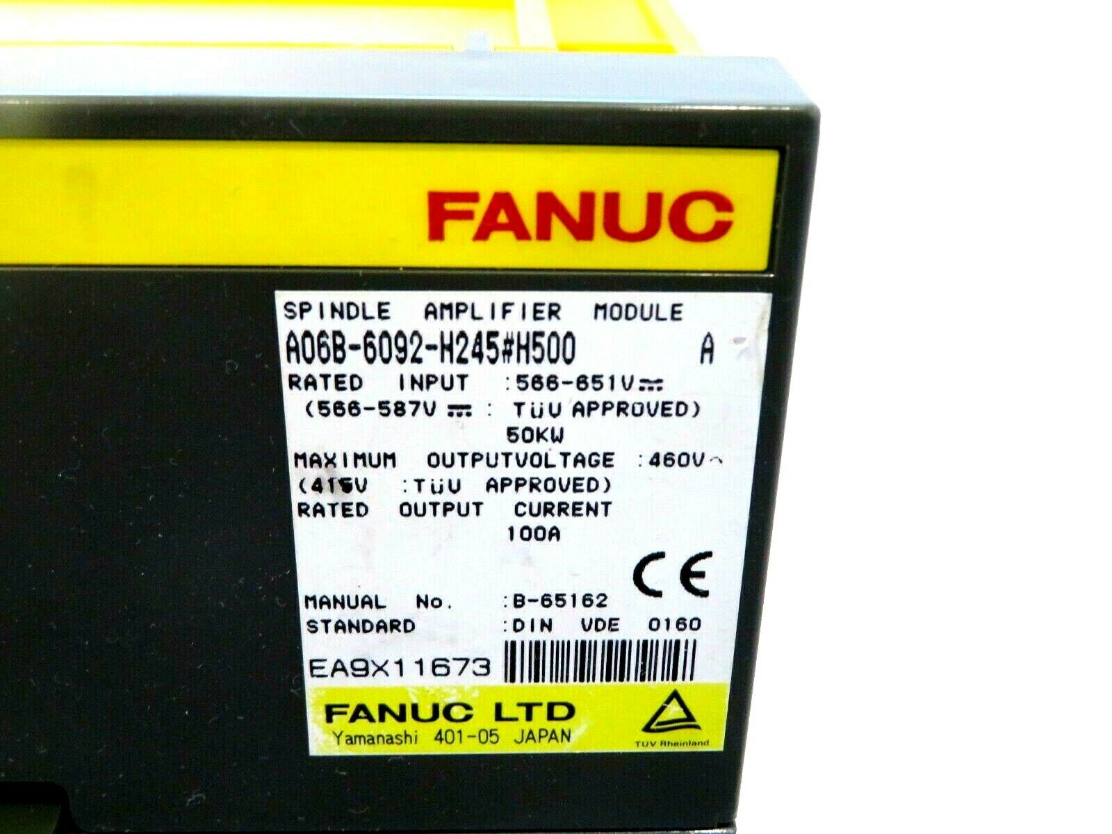 USED FANUC A06B-6092-H245#H500 SPINDLE AMP MODULE A A06B6092H245H500 ...