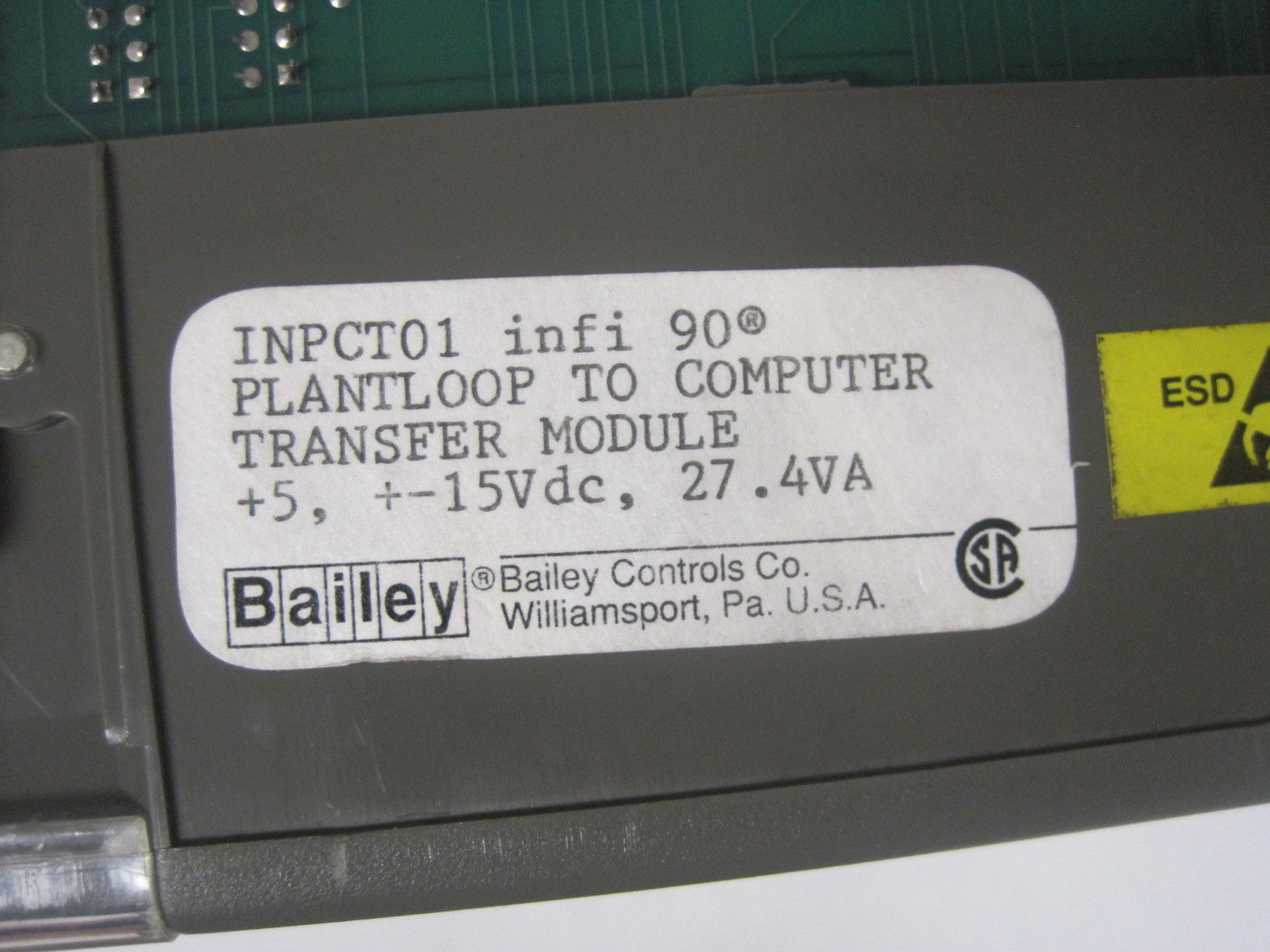 REPAIRED BAILEY CONTROLS INPCT01 TRANSFER MODULE INFI90 - SB Industrial ...