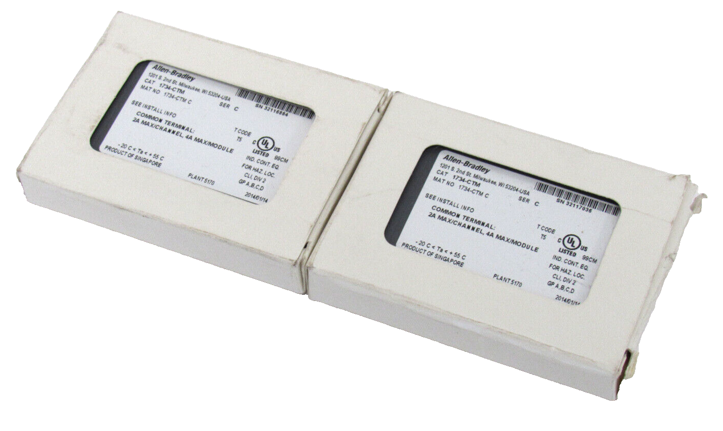 LOT OF 2 ALLEN BRADLEY 1734-CTM COMMON TERMINAL MODULE SER.C 1734CTM ...