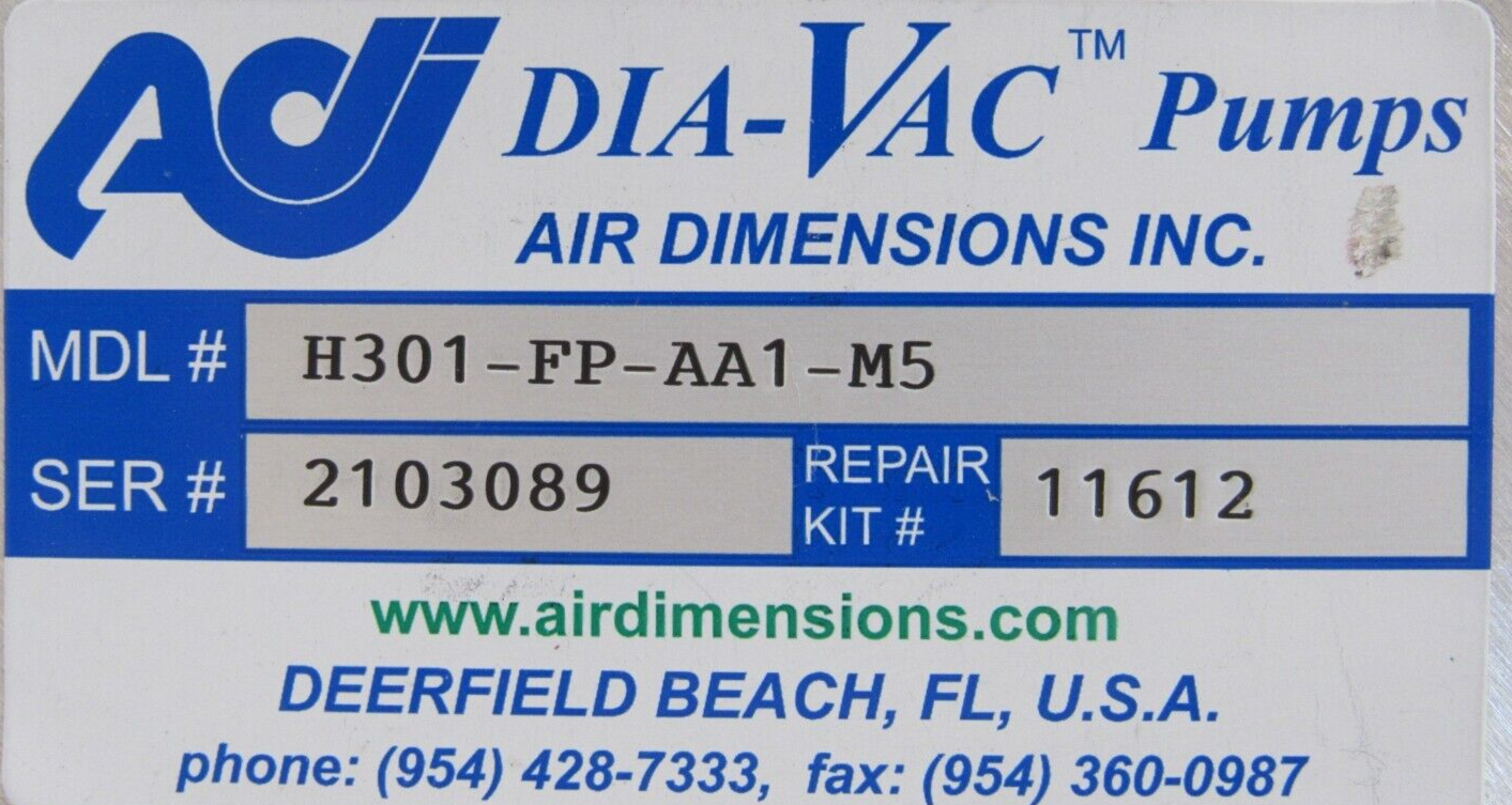 NEW AIR DIMENSIONS H301-FP-AA1-M5 PUMP 115/230V 1/2HP H301FPAA1M5 - SB ...