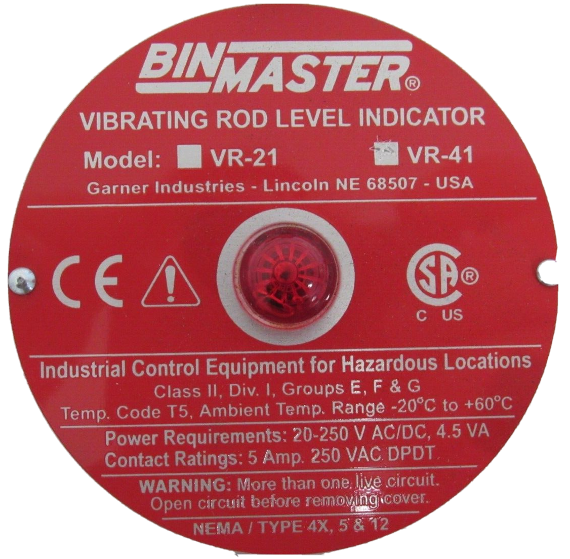 NEW BIN MASTER 730-5131 VIBRATING ROD LEVEL SENSOR WITH PIPE EXTENSION ...