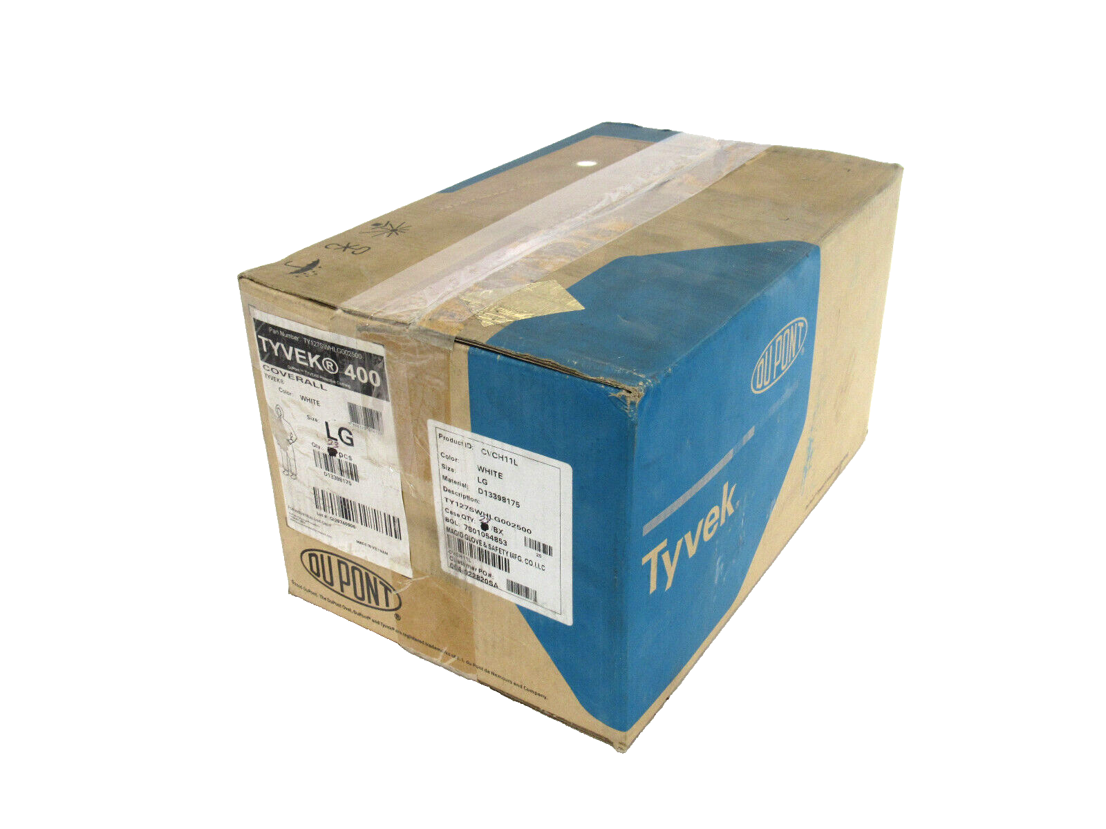 NEW BOX OF 23EA DUPONT TYVEK 400 LG COVERALL TY127SWHLG002500 - SB ...