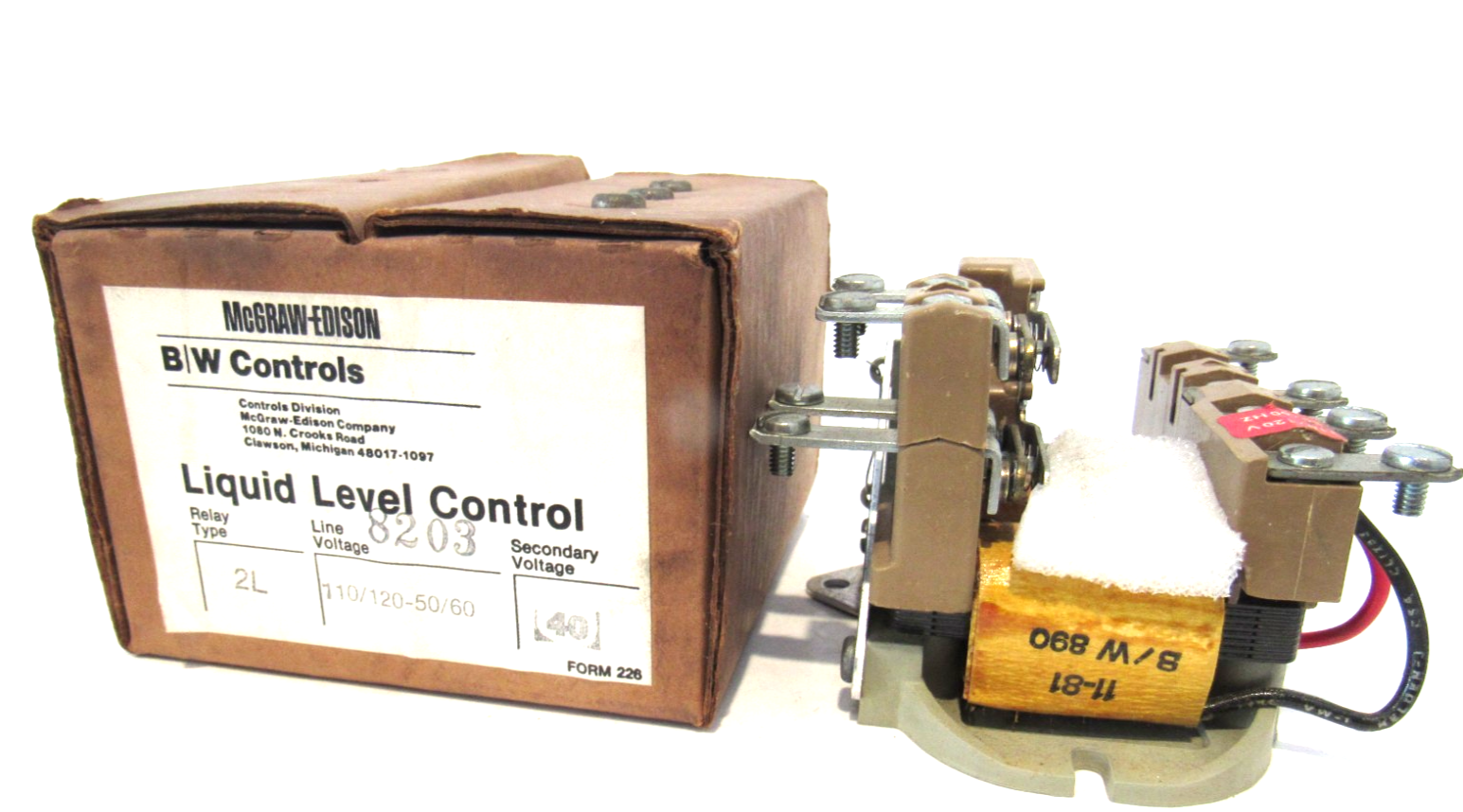 NEW B/W CONTROLS 2-L 8203 LIQUID LEVEL CONTROL 2L8203 - SB Industrial ...