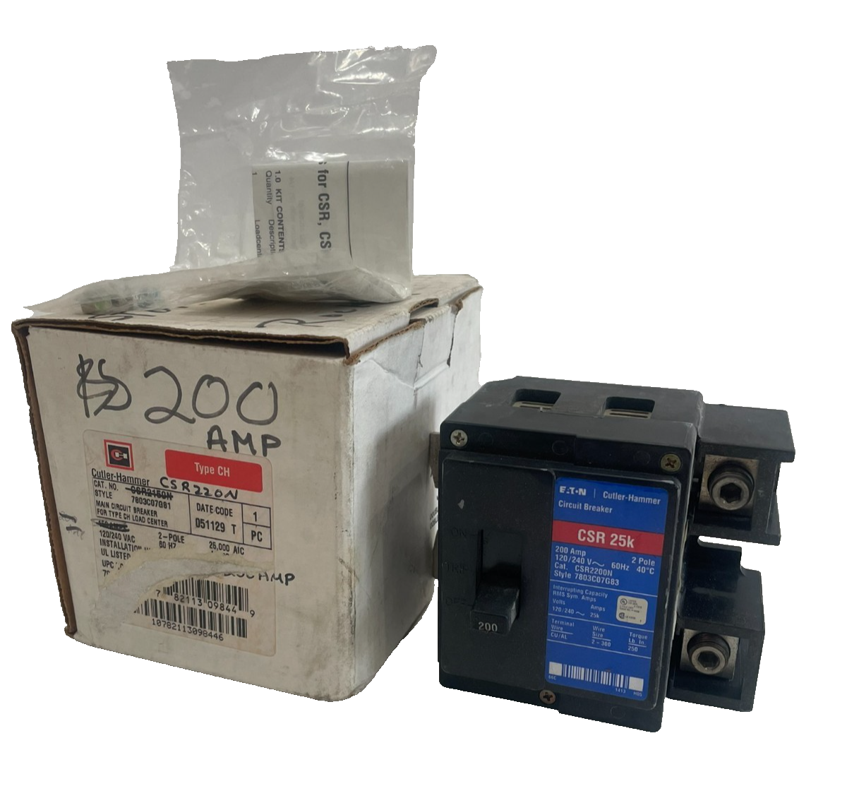 NEW EATON/ CUTLER-HAMMER CSR2200N CIRCUIT BREAKER CSR 25K - SB ...