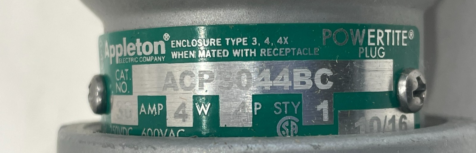 NEW EMERSON APPLETON ACP3044BC CLAMPING RING PLUG 30AMP - SB Industrial ...