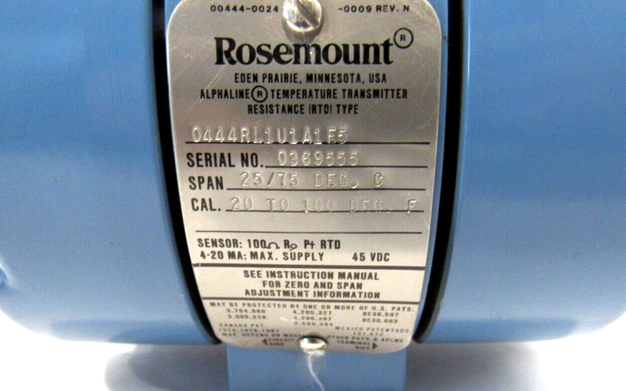 NEW FISHER ROSEMOUNT 0444RL1U1A1E5 TEMPERATURE TRANSMITTER - SB ...