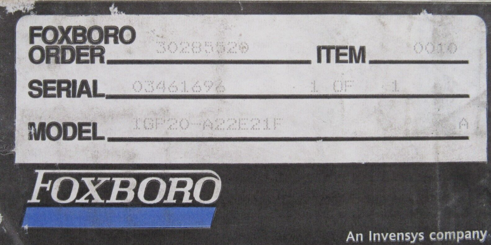 NEW FOXBORO IPG20-A22E21F PRESSURE TRANSMITTER 0-3000 PSI IPG20A22E21F ...