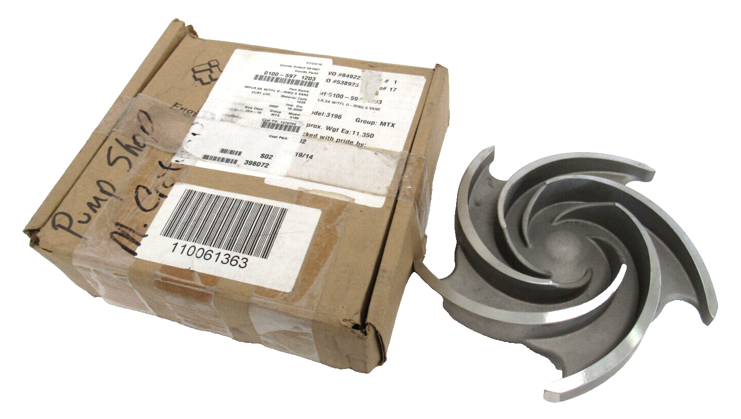 NEW GOULDS 3196 IMPELLER 3x4-10" 0100-597 1203 - SB Industrial Supply, Inc.