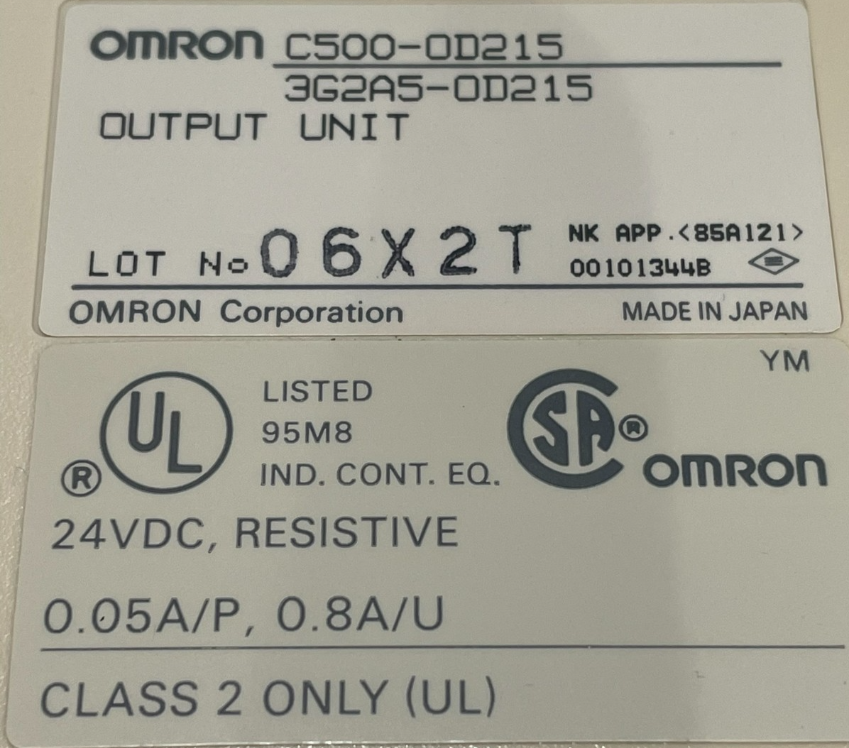 NEW OMRON C500-OD215 PROGRAMMABLE CONTROLLER C500OD215 - SB Industrial Supply, Inc.