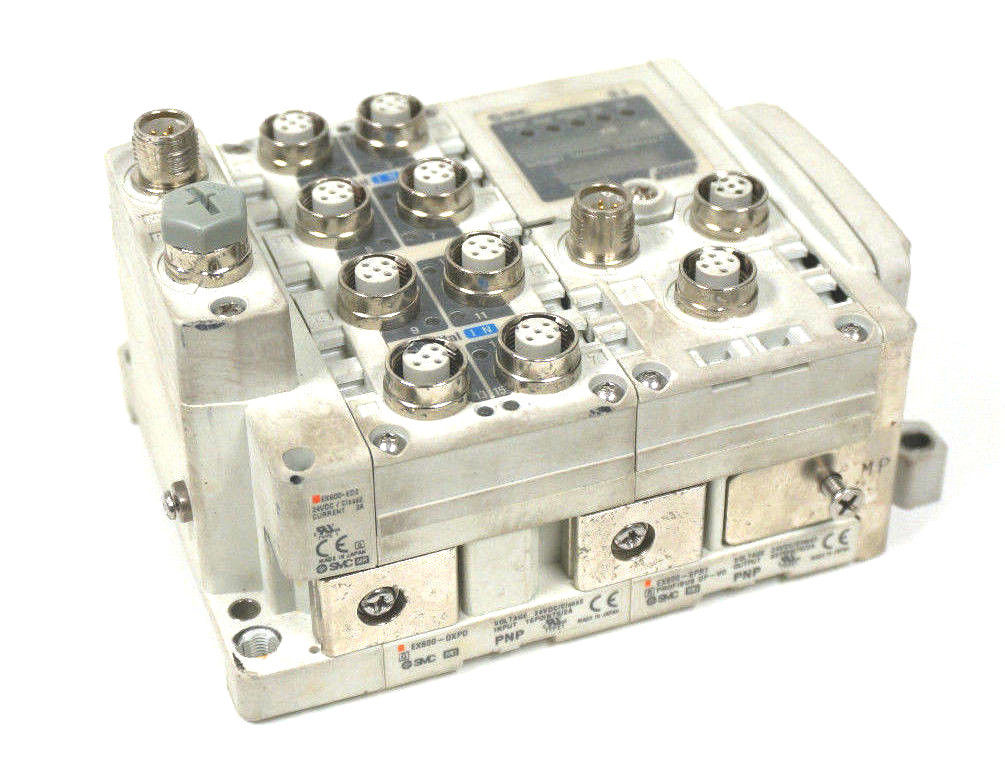 SMC EX600-SPR1 PROFIBUS DP W/ EX600-DXPD INPUT MODULE, EX600-ED2 MODULE ...