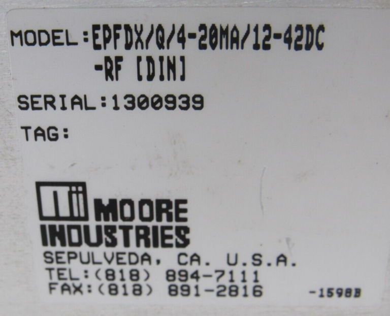 USED MOORE INDUSTRIES EPFDX/Q/4-20MA/12-42DC-RF ISOLATOR EPFDXQ420MA1242DCRF - SB Industrial ...