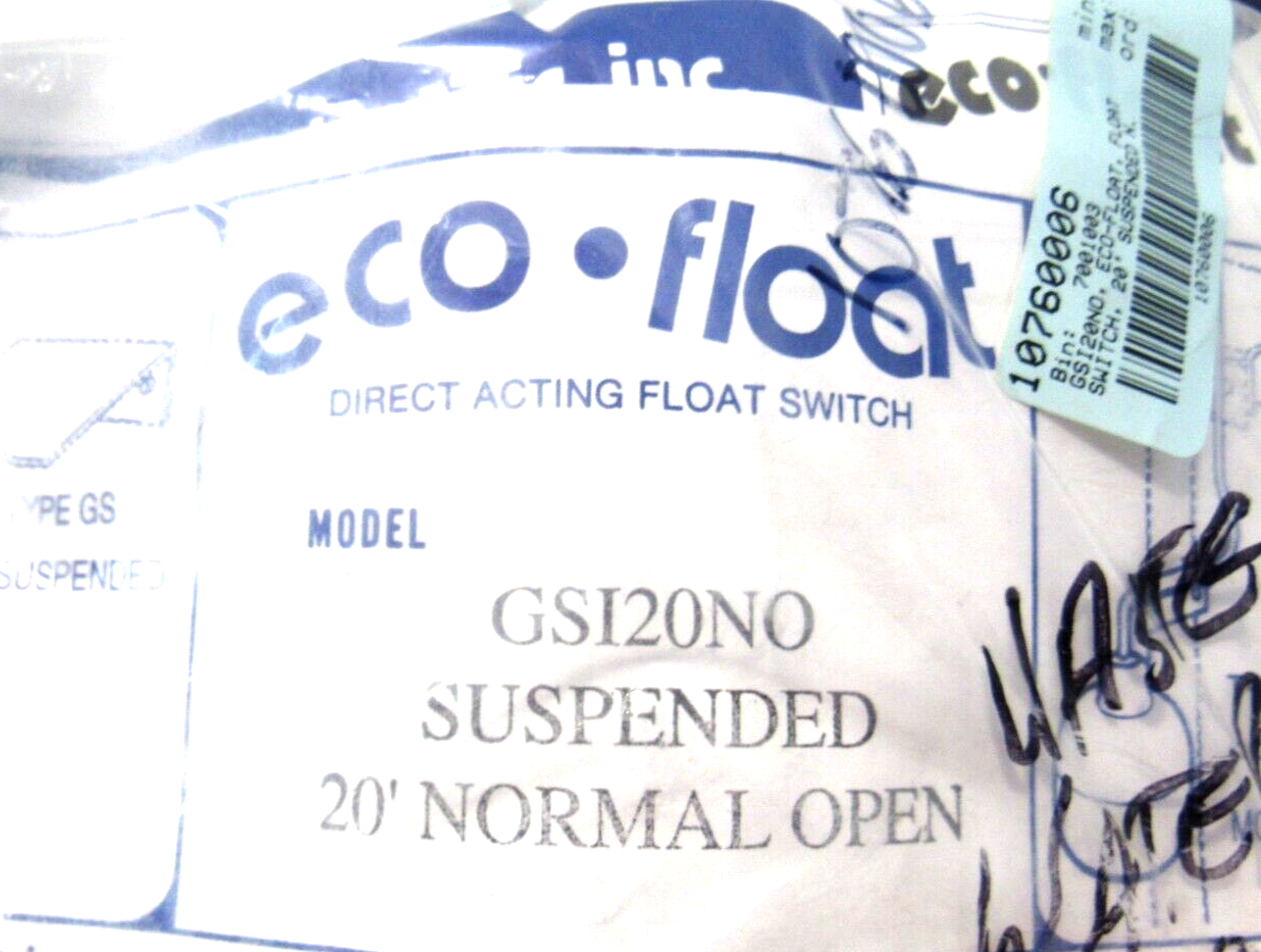 NEW ANCHOR SCIENTIFIC ECO-FLOAT GSI20NO FLOAT SWITCH TYPE G - SB ...