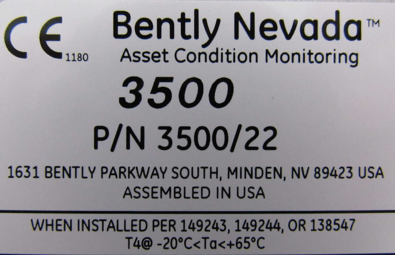NEW BENTLY NEVADA 3500 MONITOR SYSTEM 3500/22 3500/50 133442-01 146031 ...
