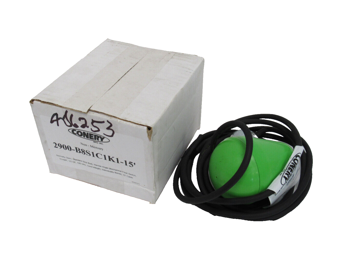 NEW CONERY 2900-B8S1C1K1-15' FLOAT SWITCH 120V 15' CABLE 2900B8S1C1K115 ...