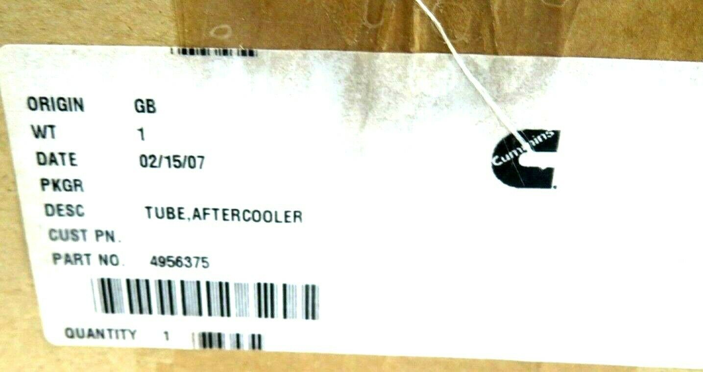 NEW CUMMINS 4956375 TUBE, AFTERCOOLER - SB Industrial Supply, Inc.
