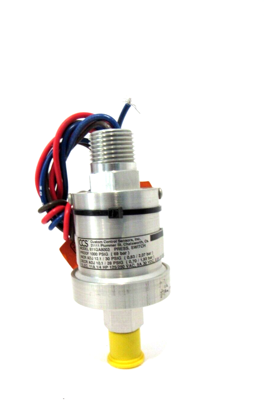 NEW CUSTOM CONTROL SENSORS 611GA8003 PRESSURE SWITCH - SB Industrial ...
