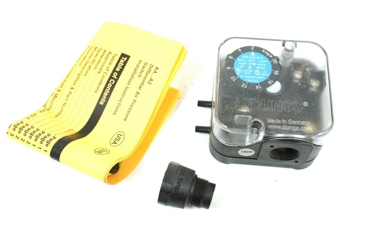 NEW DUNGS 217-062A AA-A2-4-5 266912 AIR PRESSURE SWITCH 217062A AAA245 ...