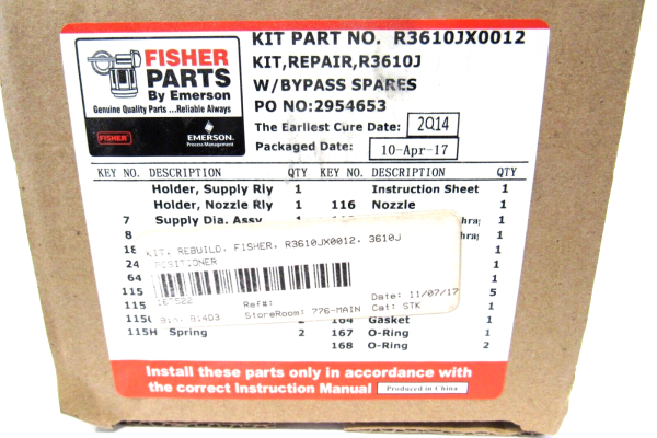 NEW EMERSON FISHER R3610JX0012 REPAIR KIT - SB Industrial Supply, Inc.