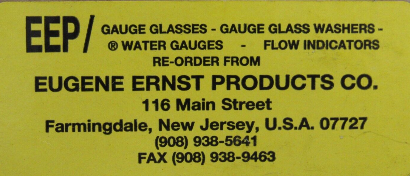 NEW EUGENE ERNST PRODUCTS EEP-3 WATER GAUGE EEP3 1/2" - SB Industrial ...