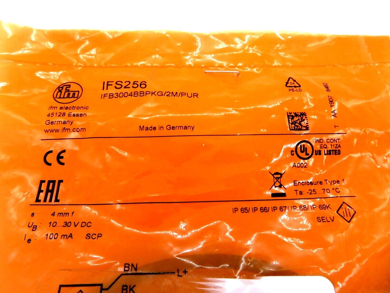 NEW IFM IFB3004BBPKG/2M/PUR-IFS256 INDUCTIVE SENSOR IFB3004BBPKG2MPURIFS256 - SB Industrial ...