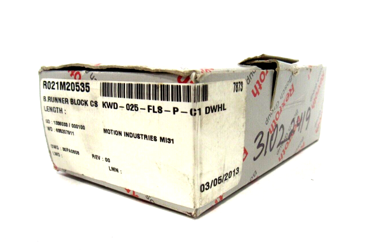NEW REXROTH KWD-025-FLS-P-C1 DWHL RUNNER BLOCK R021M20535 - SB ...