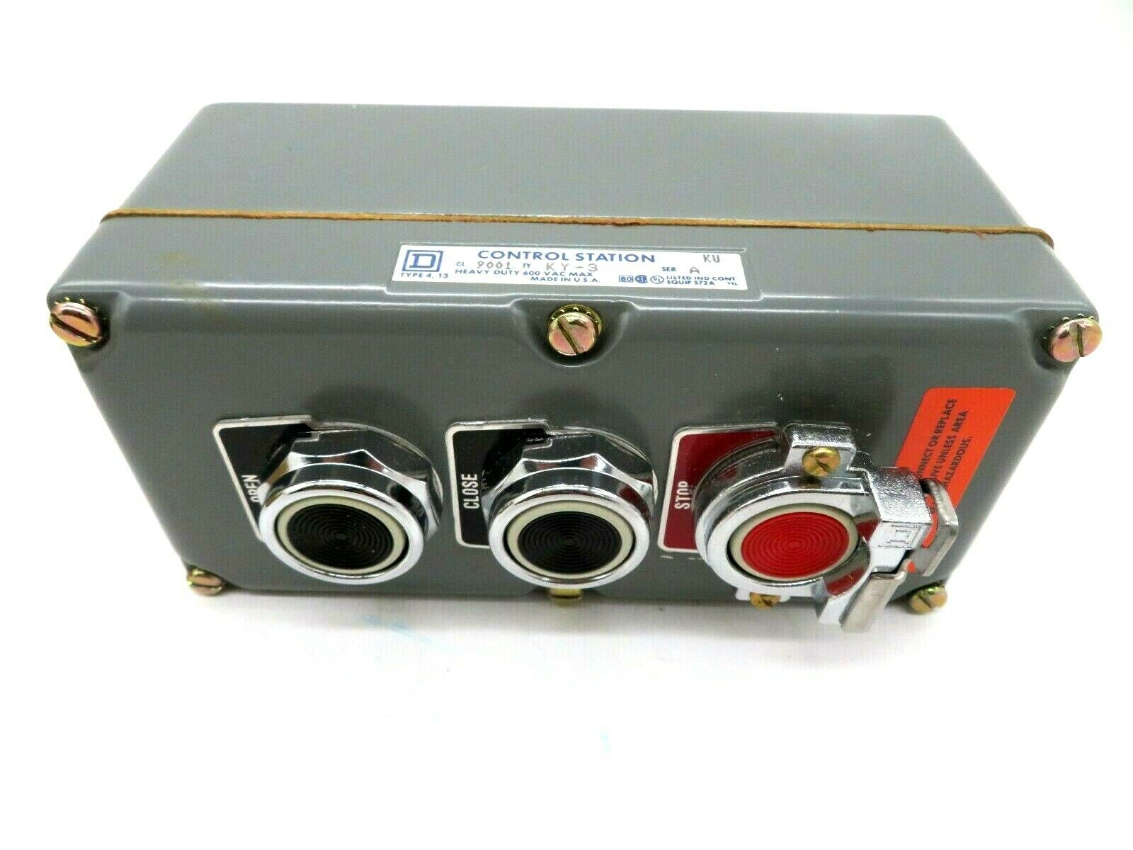 NEW SQUARE D 9001 KY-3 CONTROL STATION SERIES A 9001 KY-K-323 9001KY3 ...
