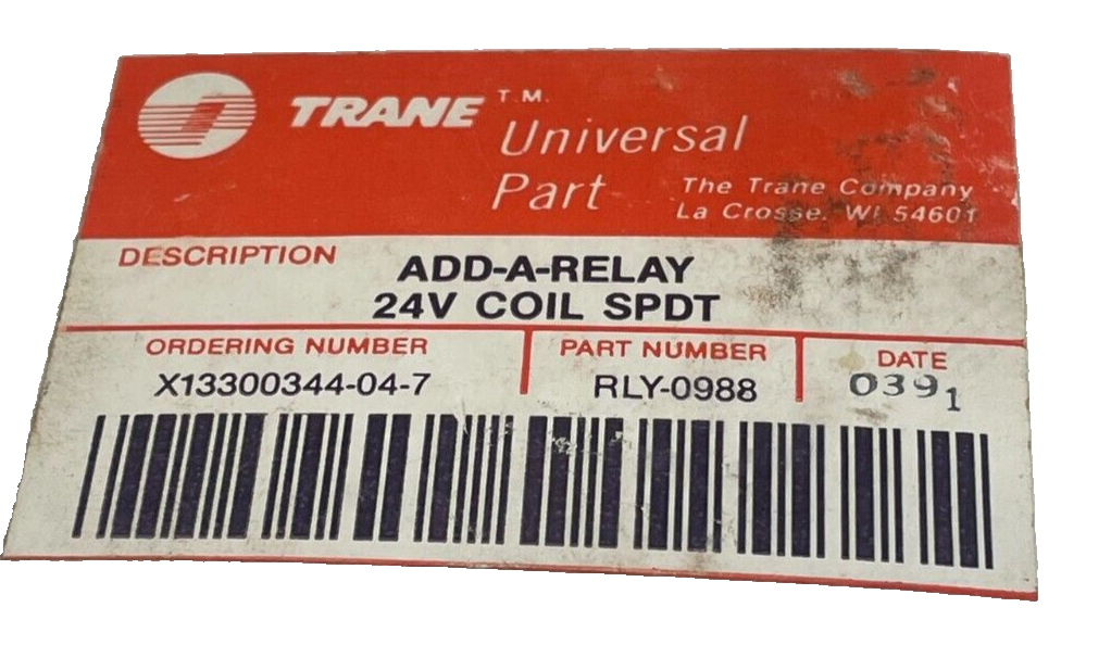 NEW TRANE RLY-0988 ADD-A-RELAY 120V COIL SPDT RLY0988 - SB Industrial ...