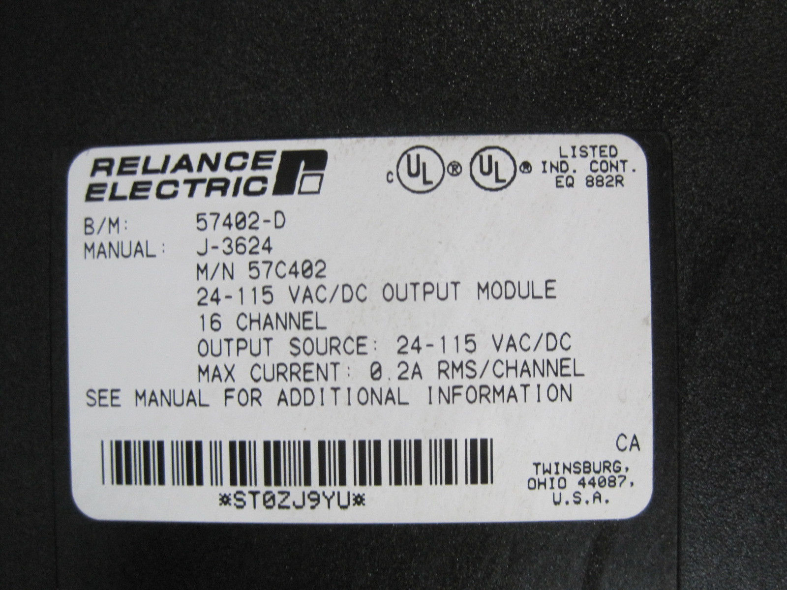 USED RELIANCE ELECTRIC 57C-402 OUTPUT MODULE 57C402 - SB Industrial ...