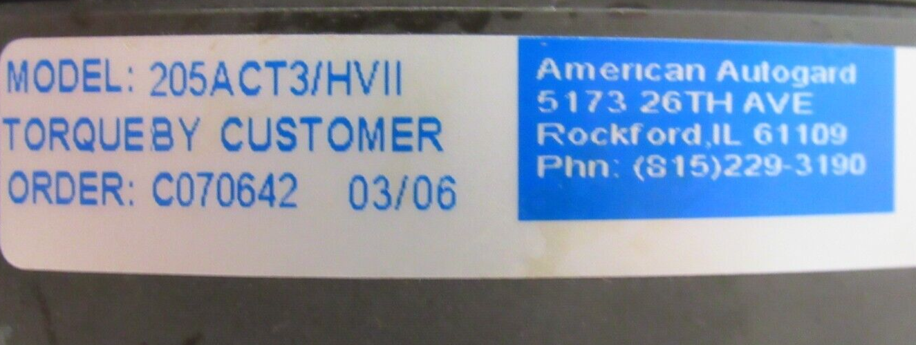 NEW AMERICAN AUTOGARD 205ACT3/HVII TORQUE LIMITER 1-1/4" BORE ...