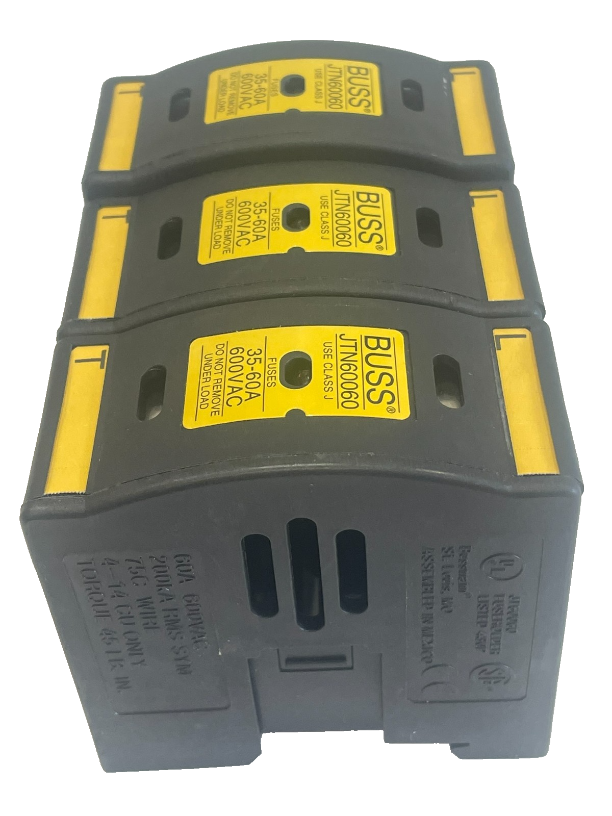 NEW BUSSMANN JTN60060 FUSES CLASS J 35-60A 600V 3 COUNT - SB Industrial ...