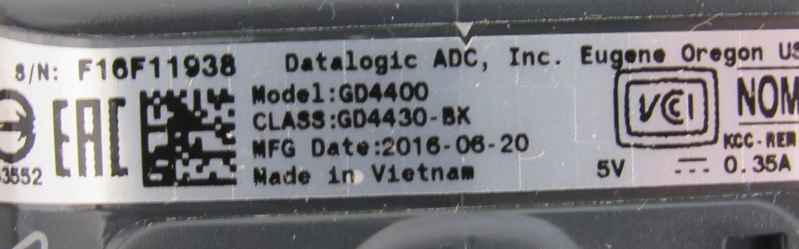 NEW DATALOGIC GD4430-BKK2 GRYPHON GD4400 SCANNER GD4430BKK2 - SB ...