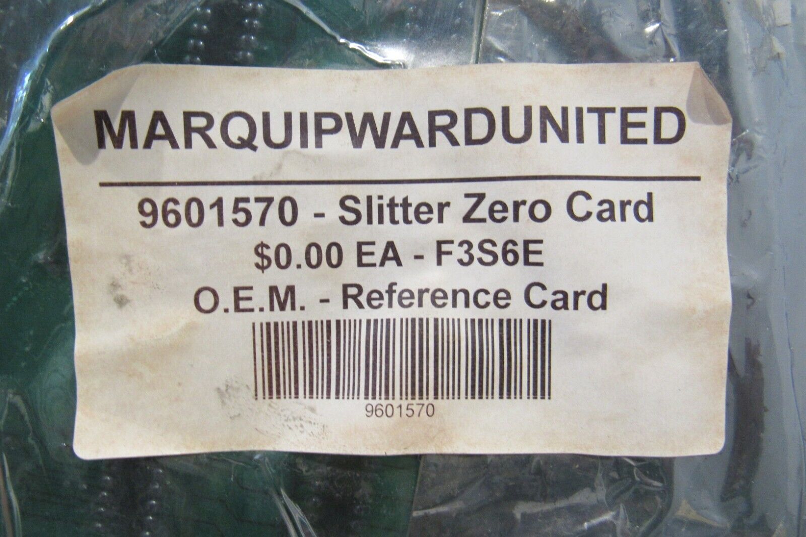 NEW MARQUIP 9601570 SLITTER ZERO CARD - SB Industrial Supply, Inc.