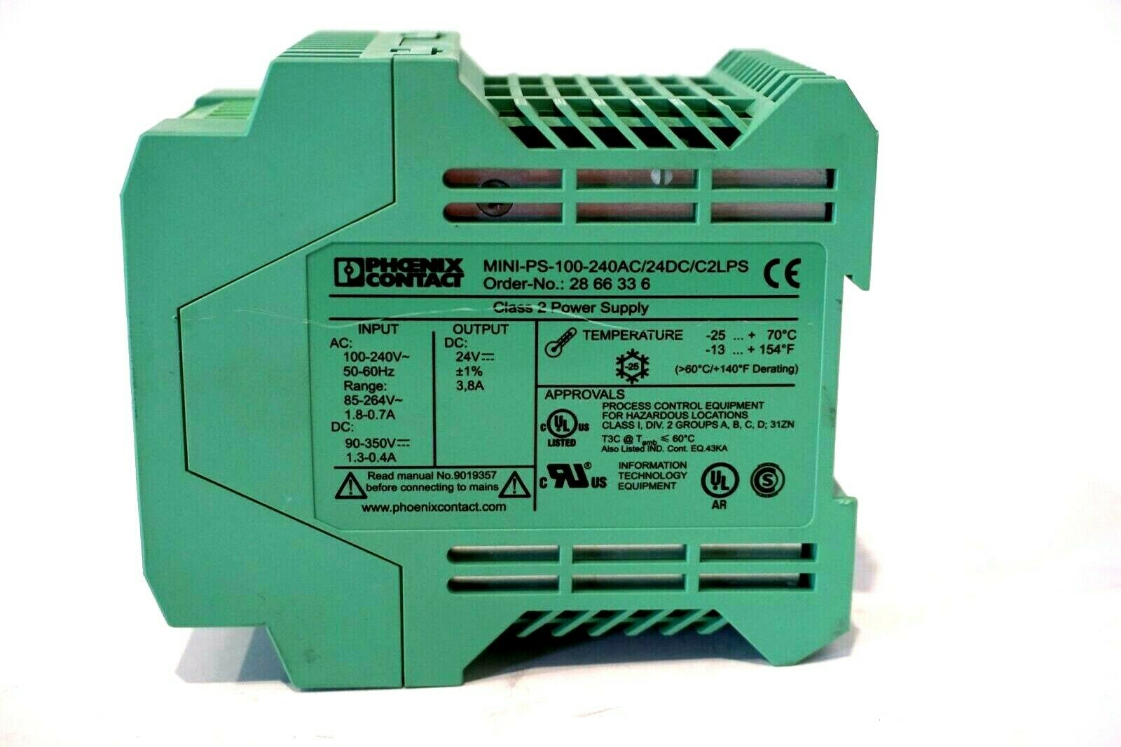 NEW PHOENIX CONTACT MINI-PS-100-240AC/24DC/C2LPS POWER SUPPLY ...