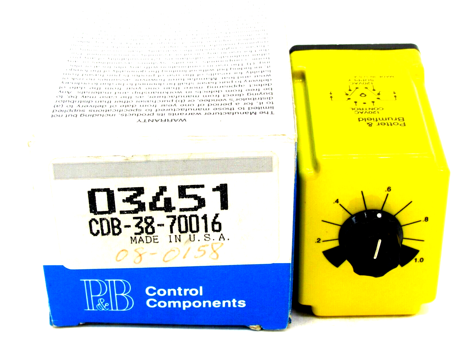 NEW POTTER & BRUMFIELD CDB-38-70016 TIME DELAY RELAY CDB3870016 - SB ...