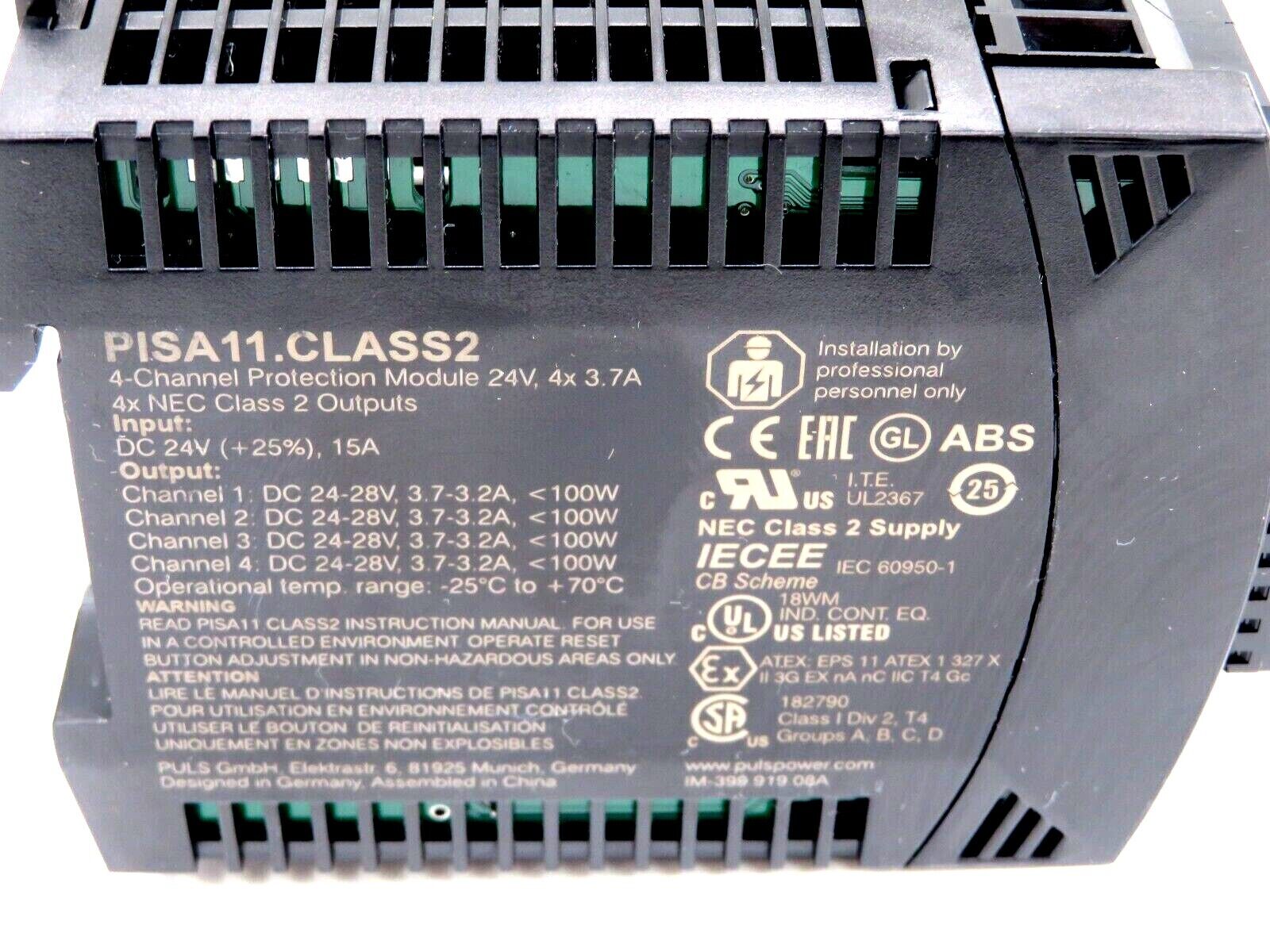 NEW PULS PISA11.CLASS2 PROTECTION MODULE PISA11CLASS2 - SB Industrial ...