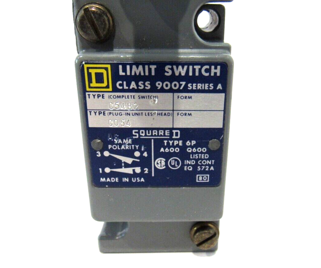NEW SQUARE D 9007-C54B2 LIMIT SWITCH SER.A 9007C54B2 - SB Industrial ...