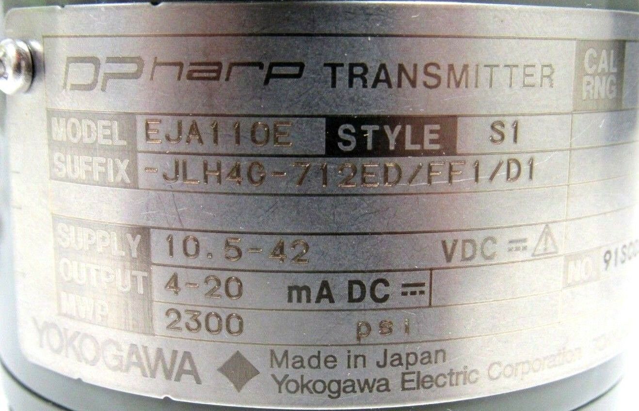 NEW YOKOGAWA EJA110E PRESSURE TRANSMITTER EJA110E-JLH4G-712ED/FF1/D1 ...