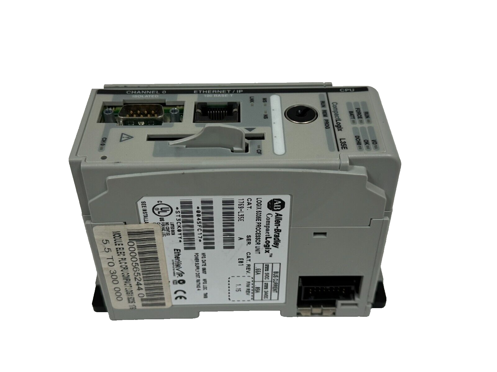 USED ALLEN BRADLEY 1769-L35E COMPACTLOGIX PROCESSOR SER. A CAT. REV ...