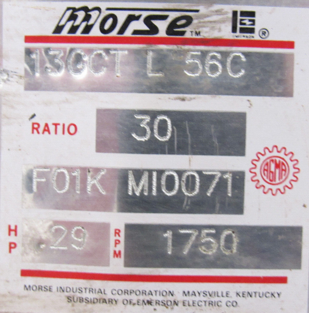 USED MORSE 13GCTL56C GEAR REDUCER 30:1 - SB Industrial Supply, Inc.