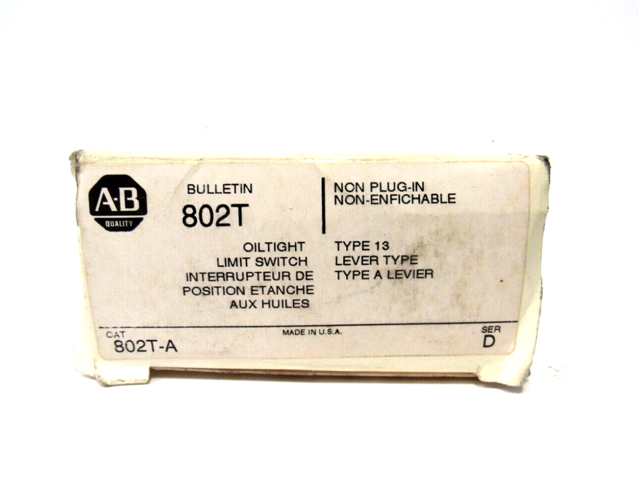 NEW ALLEN BRADLEY 802T-A LIMIT SWITCH SER.D 802TA - SB Industrial ...