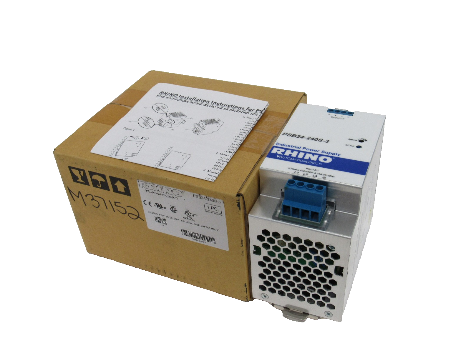 NEW AUTOMATION DIRECT RHINO PSB24-240S-3 POWER SUPPLY PSB24240S3 - SB ...