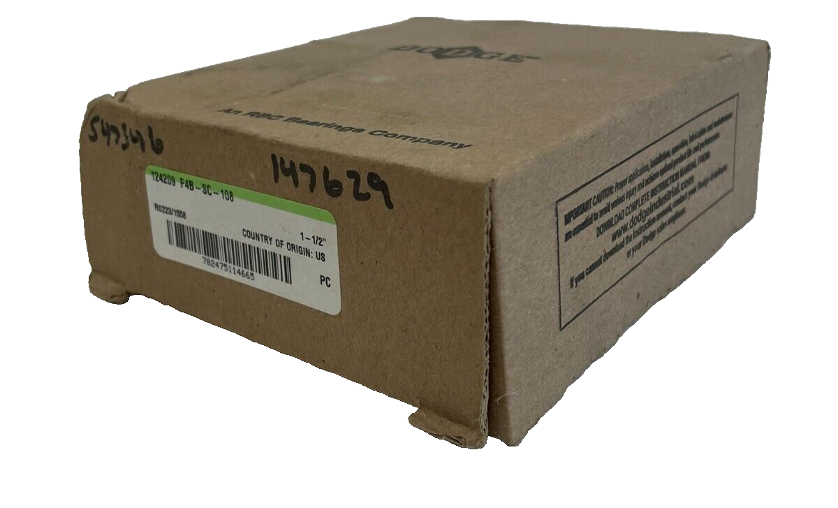 NEW DODGE 124209 FLANGE MOUNT BALL BEARING 1-1/2" F4B-SC-108 - SB ...