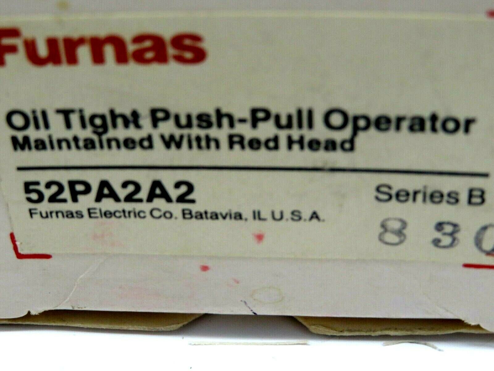 NEW FURNAS 52PA2A2 OIL TIGHT PUSH-PULL OPERATOR SERIES B - SB ...