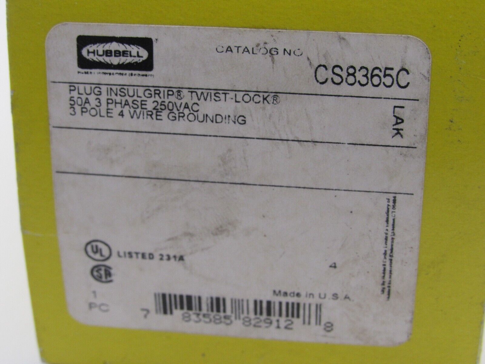 NEW HUBBEL CS-8365C PLUG CS8365C - SB Industrial Supply, Inc.